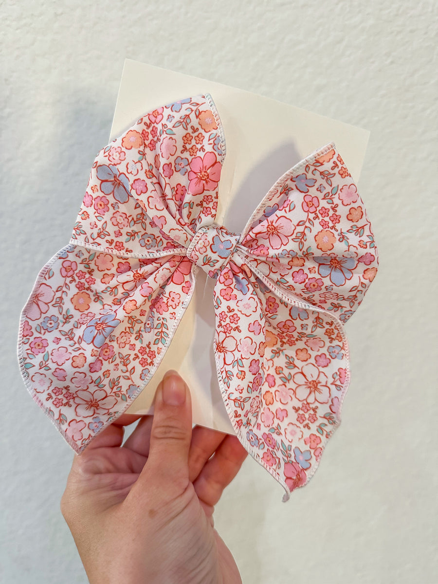 Spring Floral Big Bow – Texas Top Knots