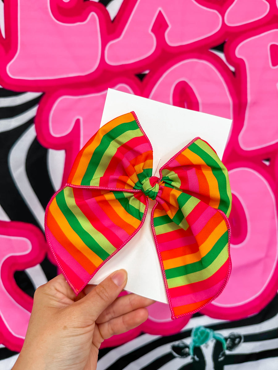 Summer Stripes Big Bow – Texas Top Knots