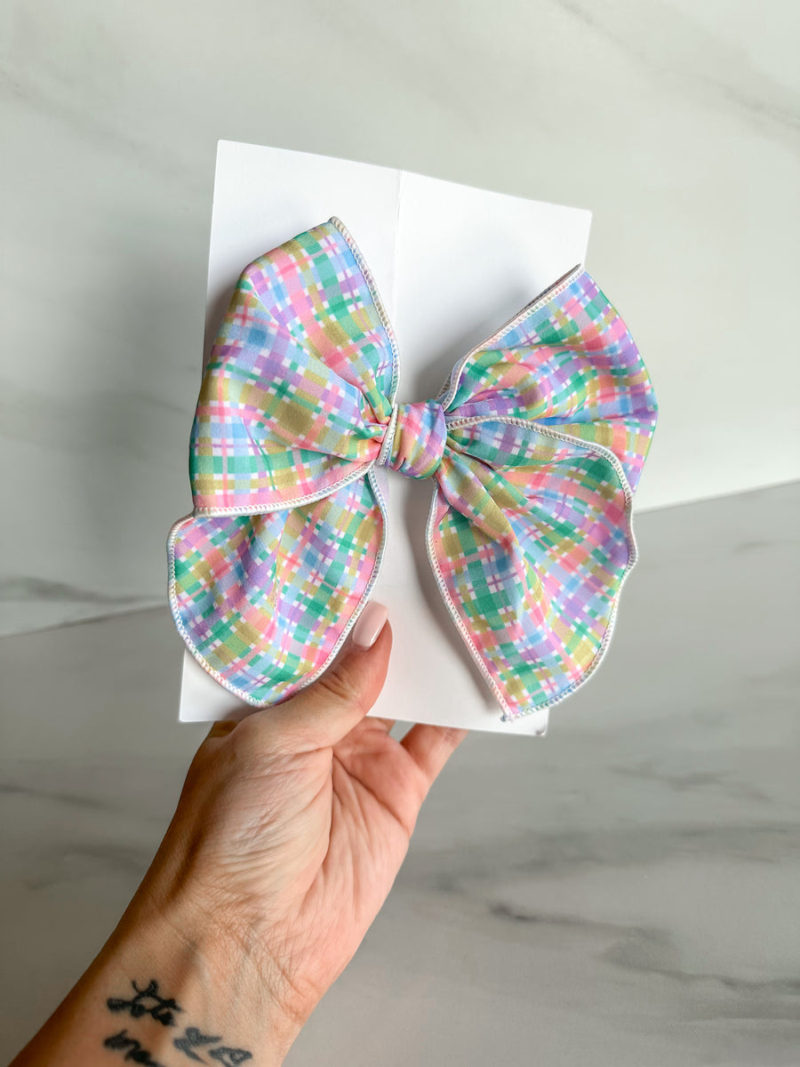 Pastel plaid Big Bow – Texas Top Knots